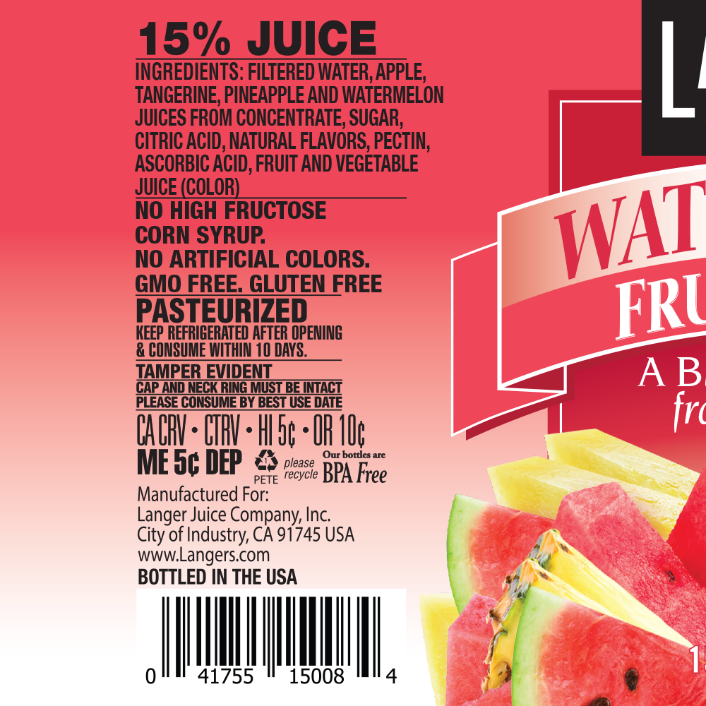 12pk 15.2oz Watermelon Fruit Punch – Langer Juice Company