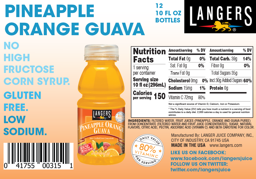 12pk 10oz Pineapple Orange Guava – Langer Juice Company