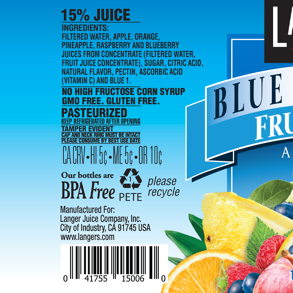 12pk 15.2oz Blue Raspberry Fruit Punch – Langer Juice Company